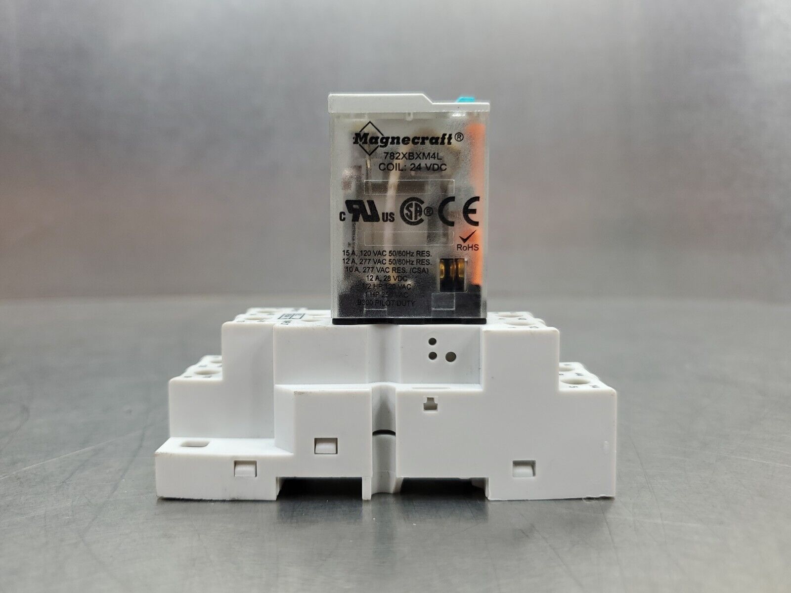 Magnecraft 782XDX2M4L 24VDC Relay w/70-782D8-1A Base. 4D-21 – Palmetto ...