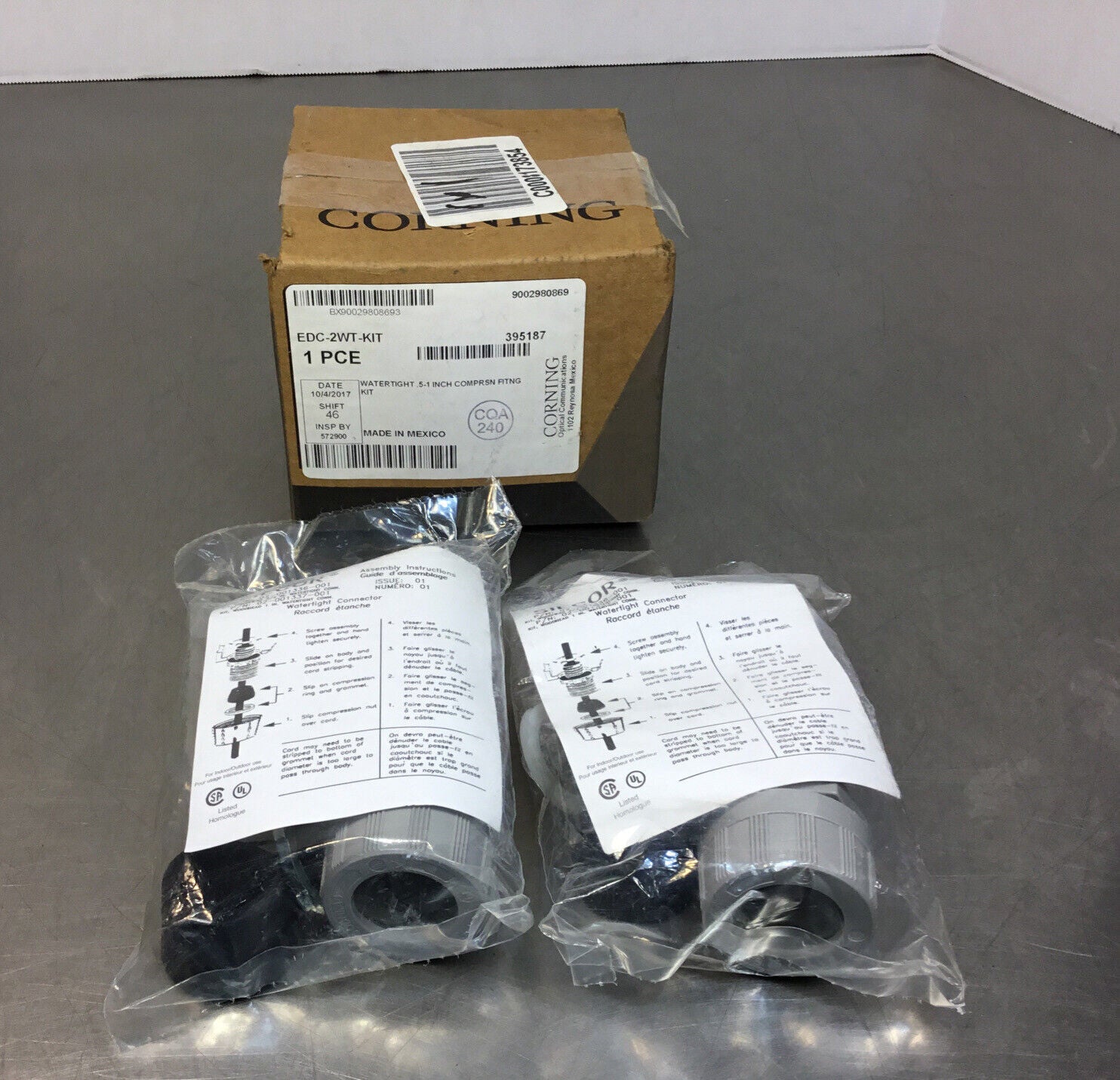 Corning EDC-2WT-KIT Watertight Compression Fitting Kit 6B – Palmetto ...