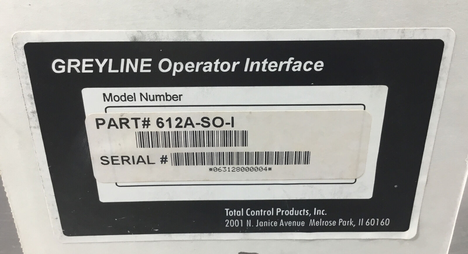 Greyline Operator Interface 612A-SO-I 2C – Palmetto Automation Inc.