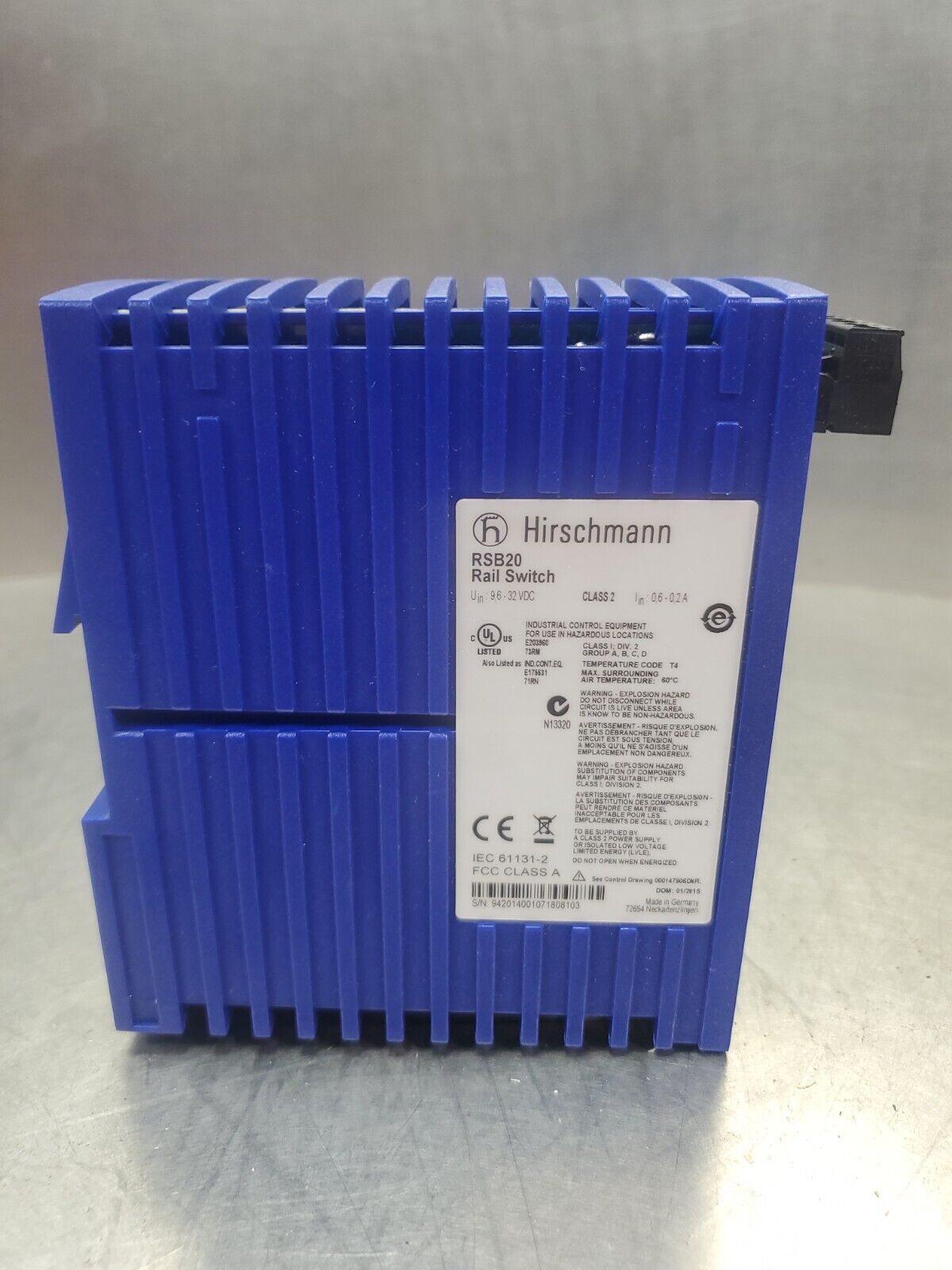 Hirschmann RSB20 8-Port Industrial Rail Switch. 3E-25 – Palmetto ...