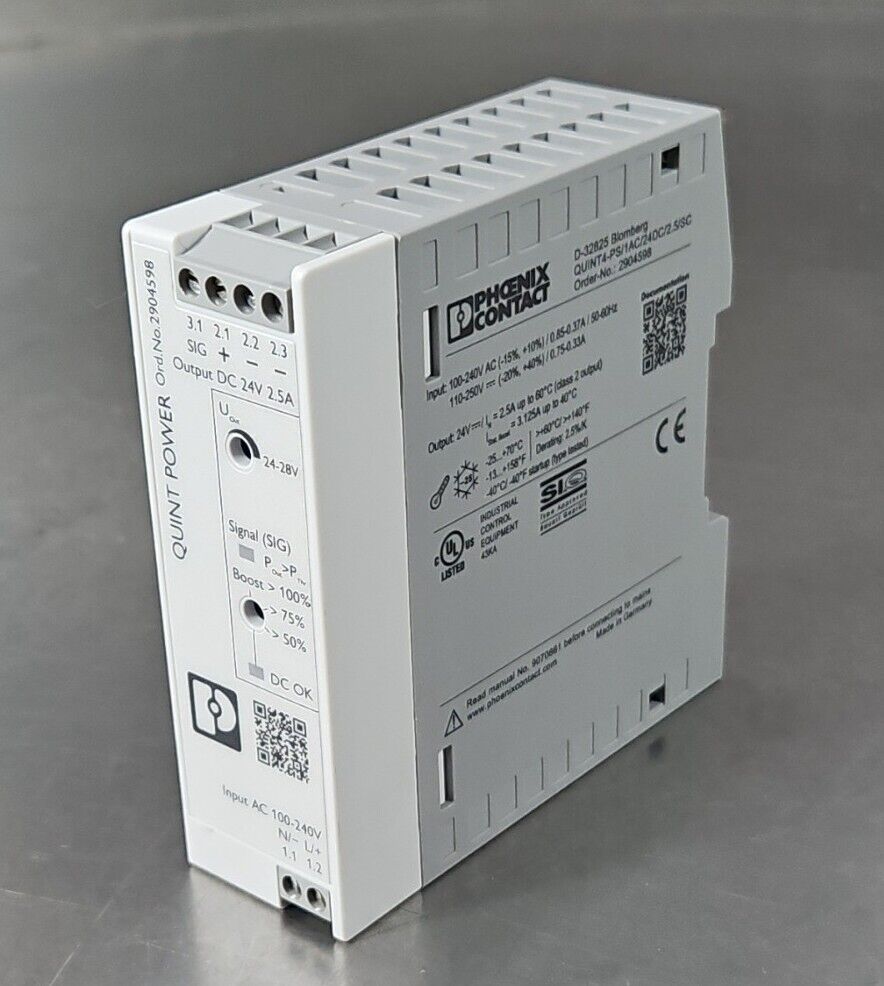 Phoenix Contact QUINT4-PS/1AC/24DC/2.5/SC Power Supply 2904598. 3B-21 ...