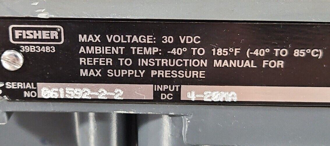 Fisher FIELDVUE DVC6010 Valve Positioner with 32-24588C. Loc 6E ...