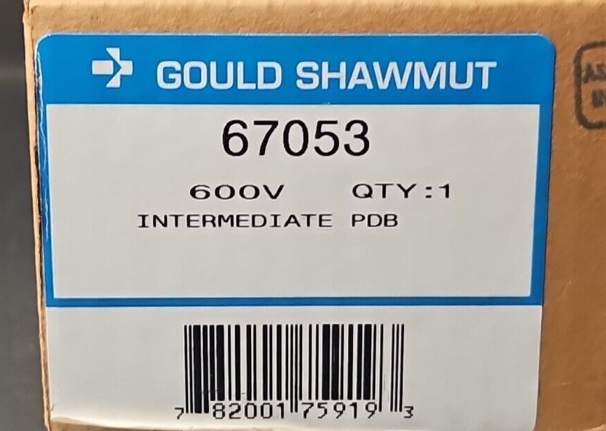 Gould SHAWMUT 67053 POWER DISTRIBUTION BLOCK 3 POLE 600V. Loc4E-28 ...