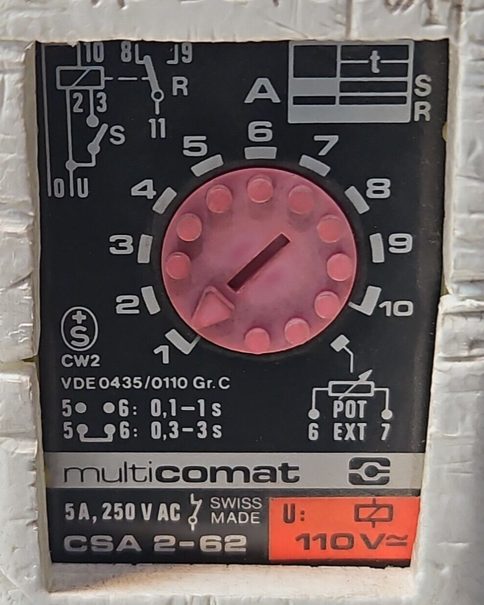MULTICOMAT CSA 2-62 Time Relay Delay. Loc3D-17 – Palmetto Automation Inc.