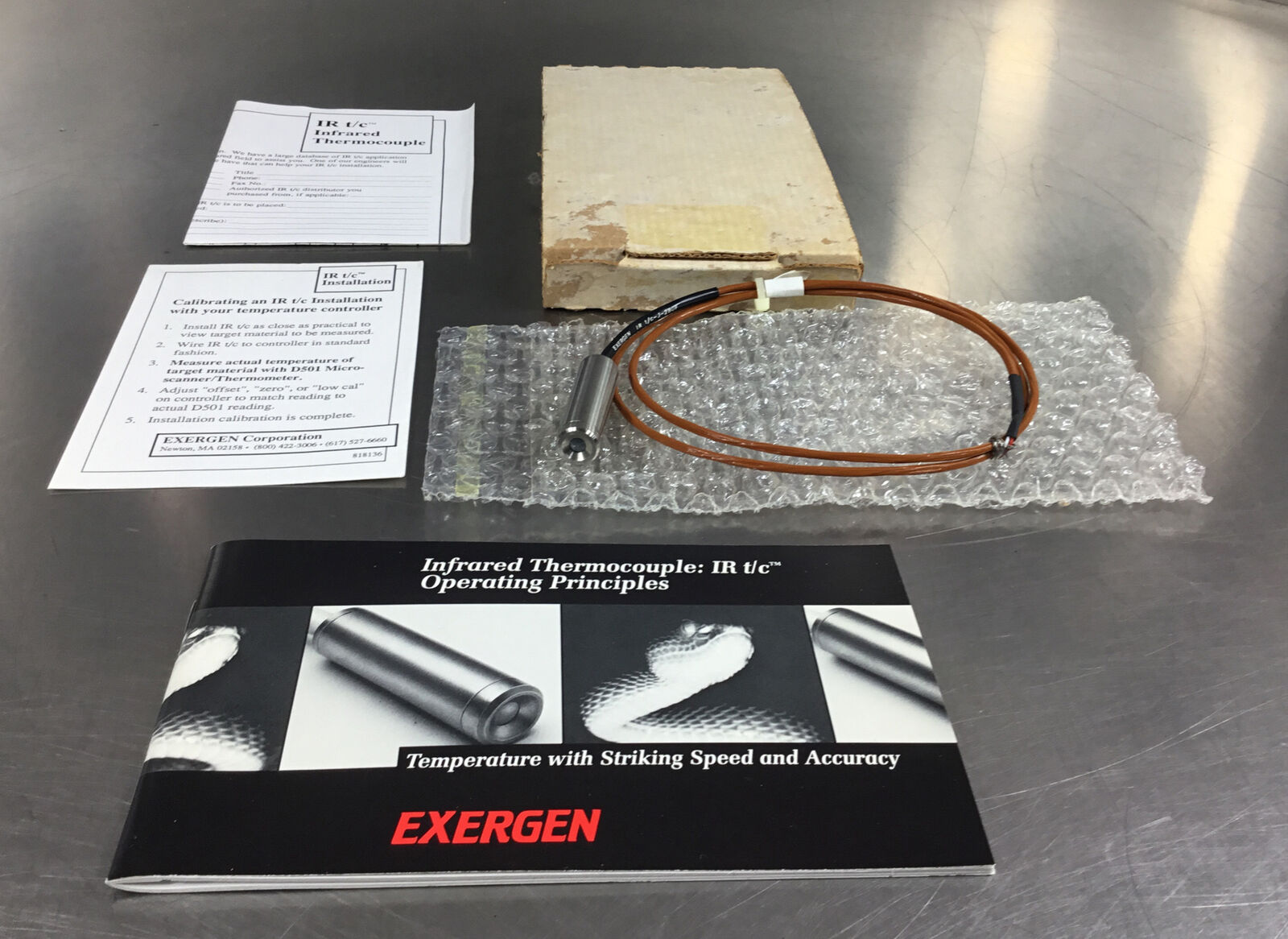 EXERGEN IR t/c -J-280F INFRARED THERMOCOUPLE 5D-9 – Palmetto Automation ...