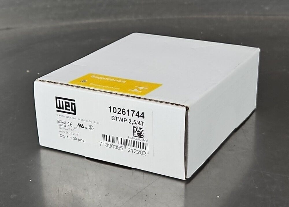 Weg 10261744 TERMINAL BLOCK BTWP 2.5/4T-VD/AM. Box with 50. Loc3F-10 ...