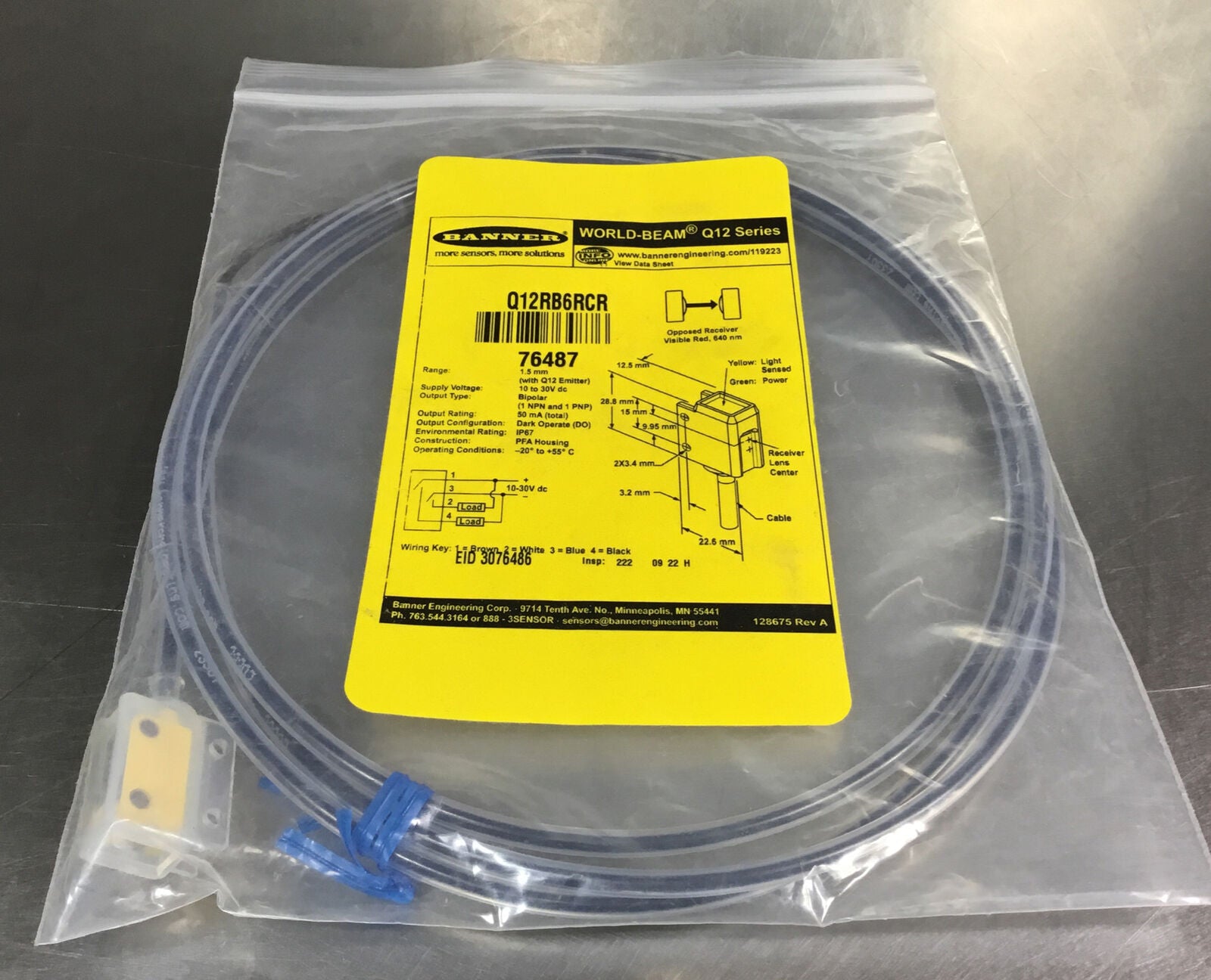 BANNER Q12RB6RCR / 76487 SENSOR WORLD-BEAM Q12 Series 3D-31 – Palmetto ...