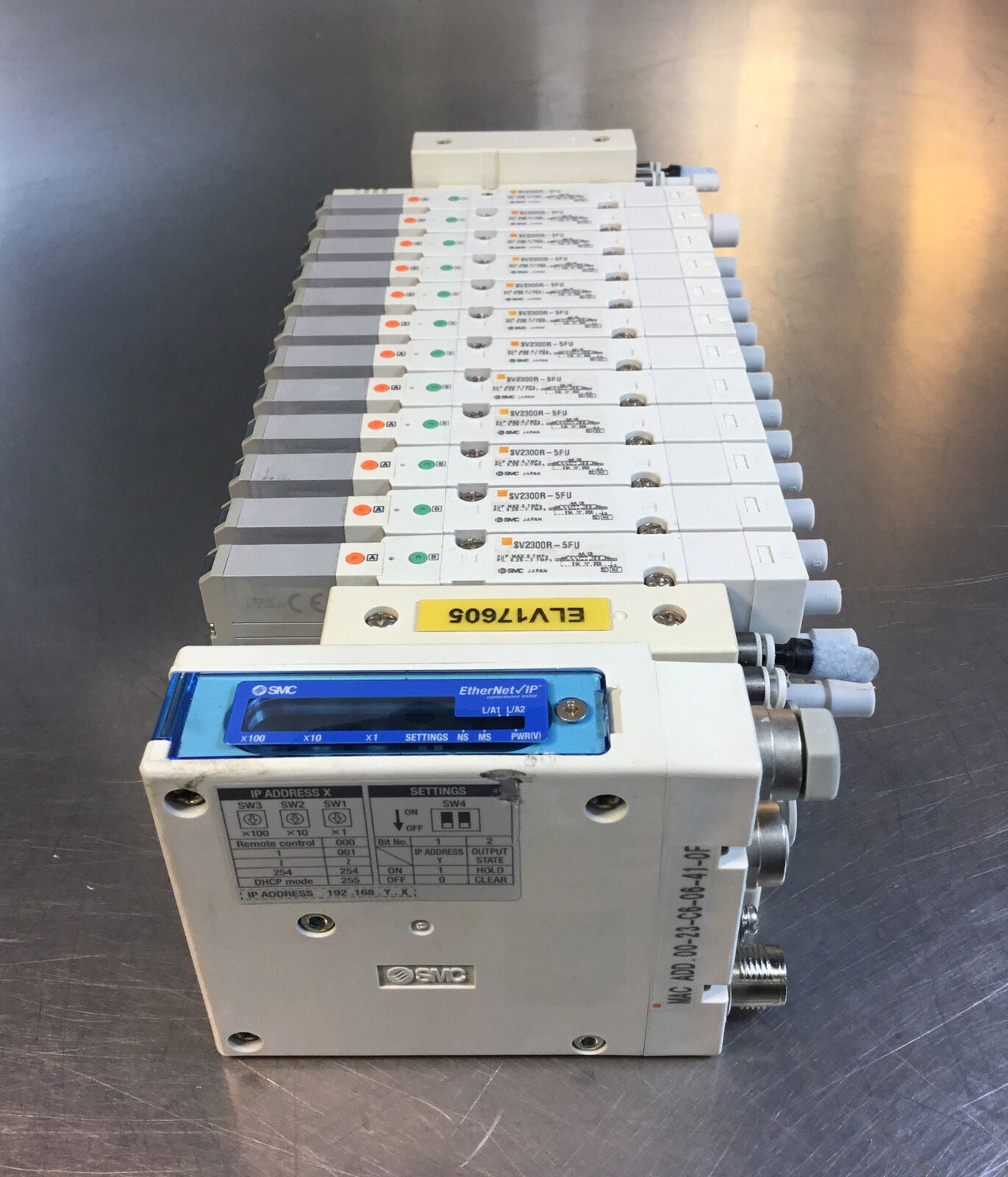 (1) SMC EX260-SEN1 & (12) SMC SV2300R-5FU & (1) SMC BASE UNIT 6B – Palmetto Automation Inc.