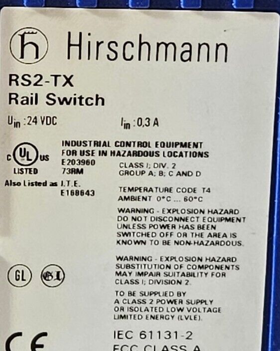 Hirschmann RS2-TX Ethernet Rail Switch. 3B-21 – Palmetto Automation Inc.