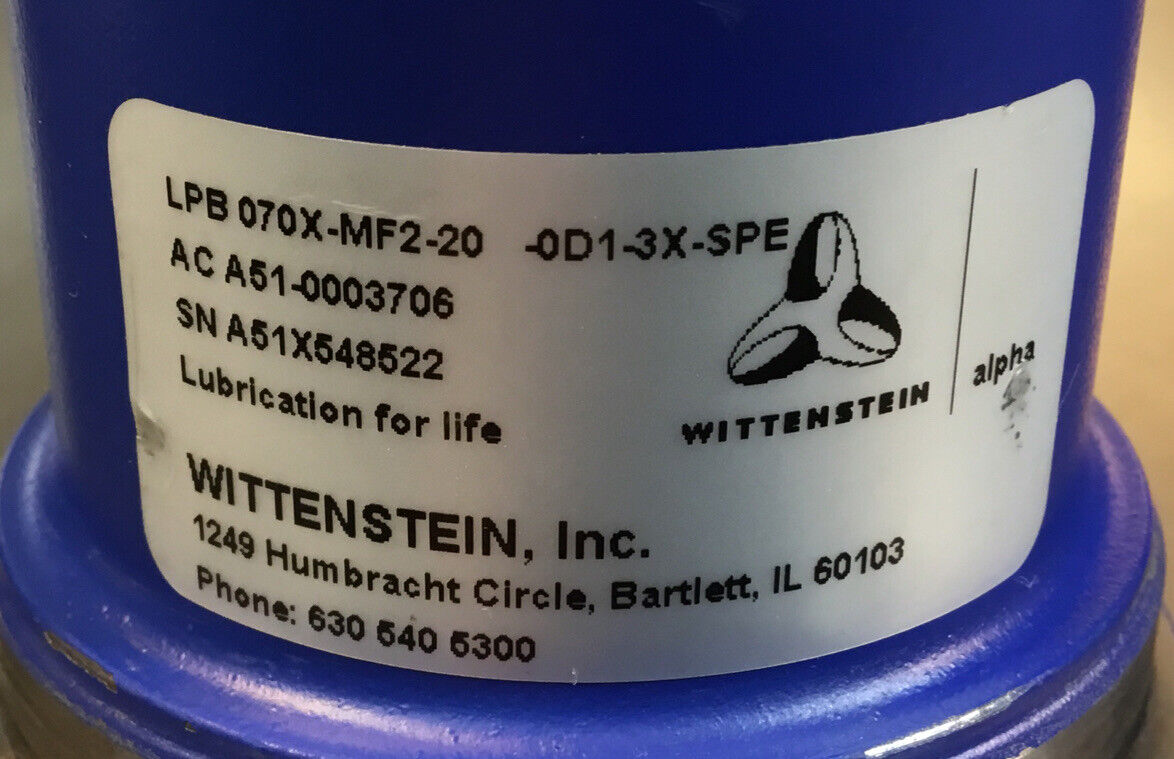 WITTENSTEIN ALPHA LPB 070X-MF2-20-0D1-3X-SPE Planetary Gear Head 1D ...