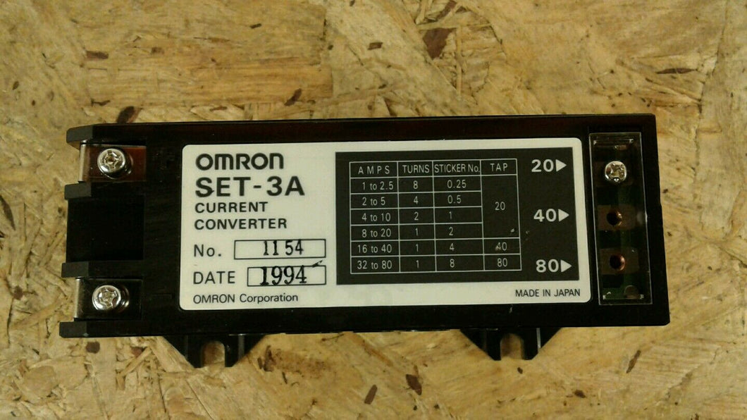 Omron SET-3A Current Converter 1-80 Amp. 4B – Palmetto Automation Inc.