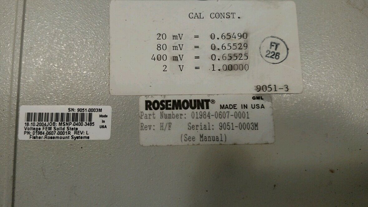 RS3 ROSEMOUNT SYSTEM 3 EMERSON 01984-0607 THERMOCOUPLES Lot of 5 ...