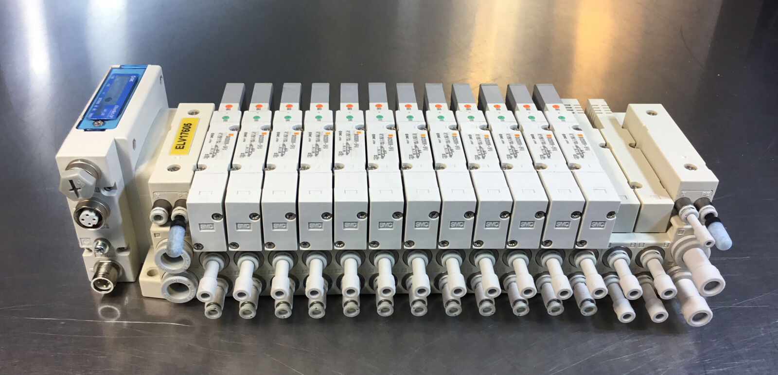 (1) SMC EX260-SEN1 & (12) SMC SV2300R-5FU & (1) SMC BASE UNIT 6B – Palmetto Automation Inc.