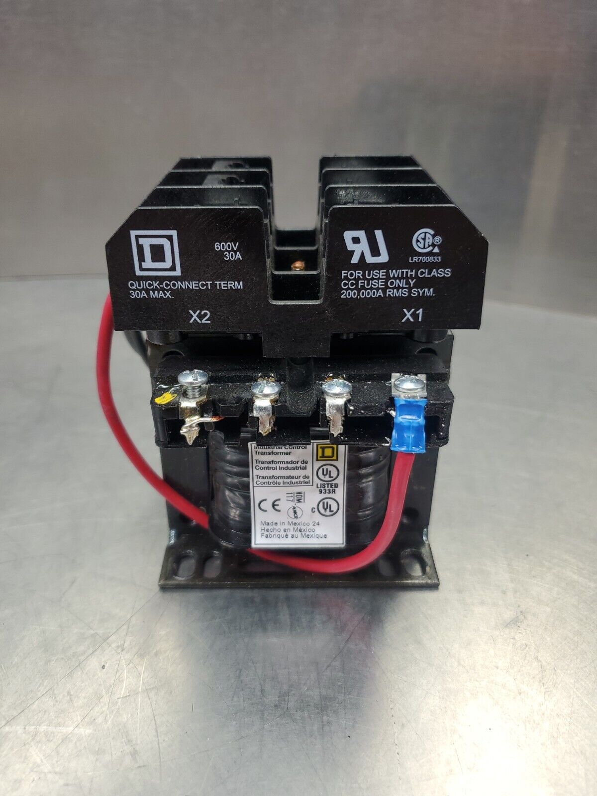 Square D 9070TF50D23 Control Transformer 0.05 kVA Quick-Connect Term M ...